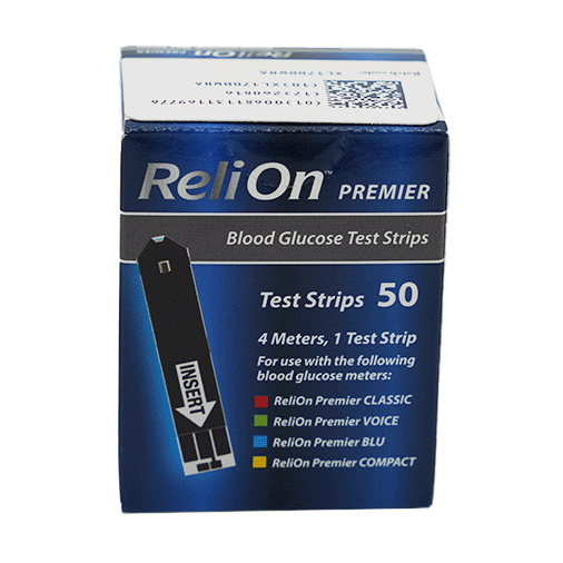 ReliOn Premier Blood Glucose Test Strips - 50 Count – RapidRxUSA
